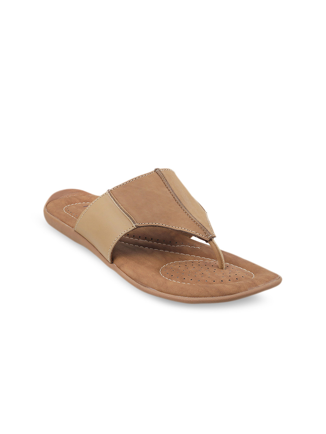 Buy Metro Men Beige Leather Comfort Sandals - Sandals for Men 8430315 ...