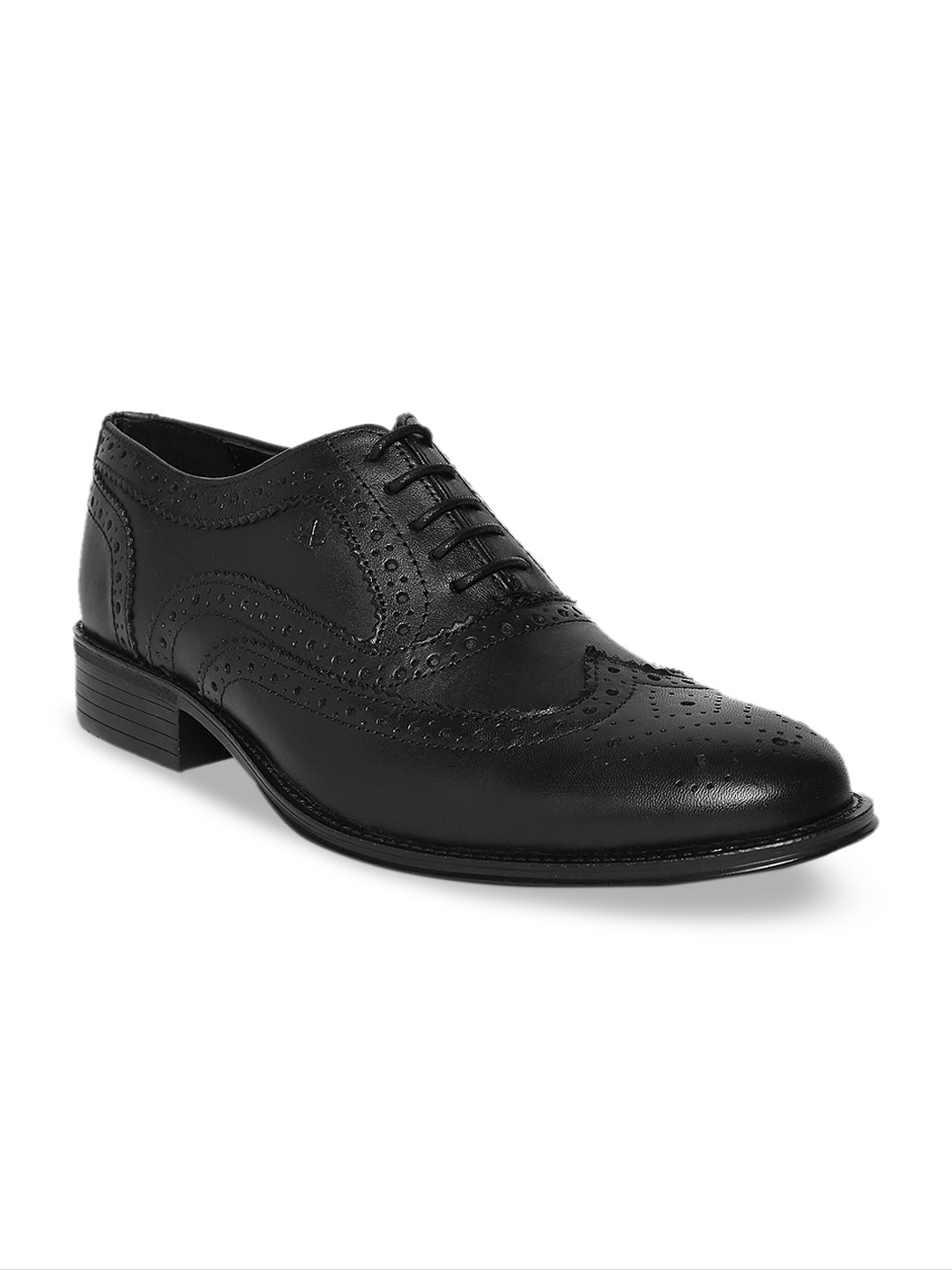 Buy Arrow Men Black Solid Leather Brogues - Formal Shoes for Men ...