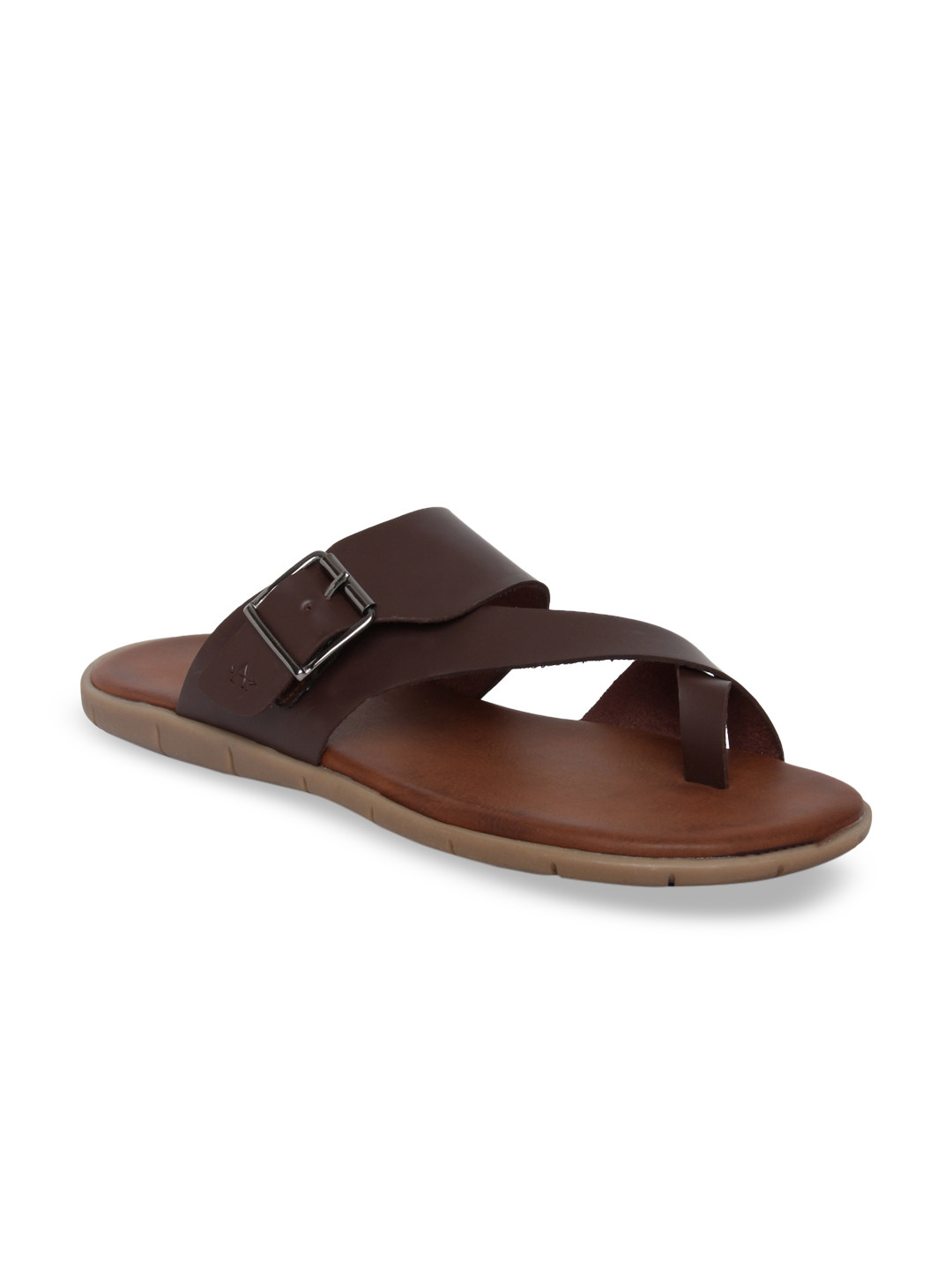 Buy Arrow Men Brown Solid Comfort Sandals - Sandals for Men 10791966 ...