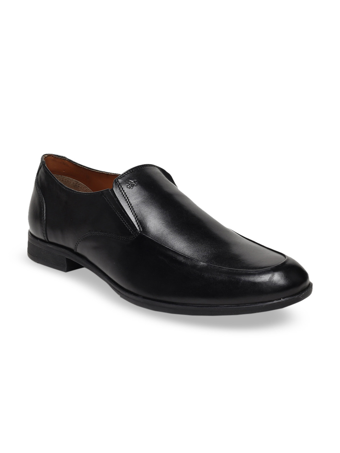 Buy Arrow Men Black Solid Leather Formal Slip On Shoes - Formal Shoes ...