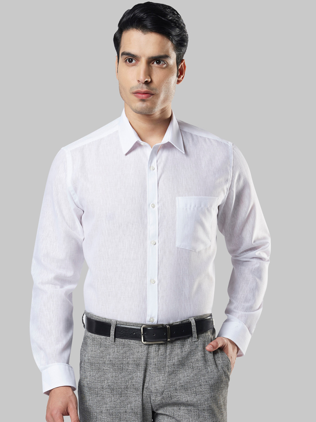 Buy Next Look Men White Regular Fit Solid Formal Shirt - Shirts for Men ...