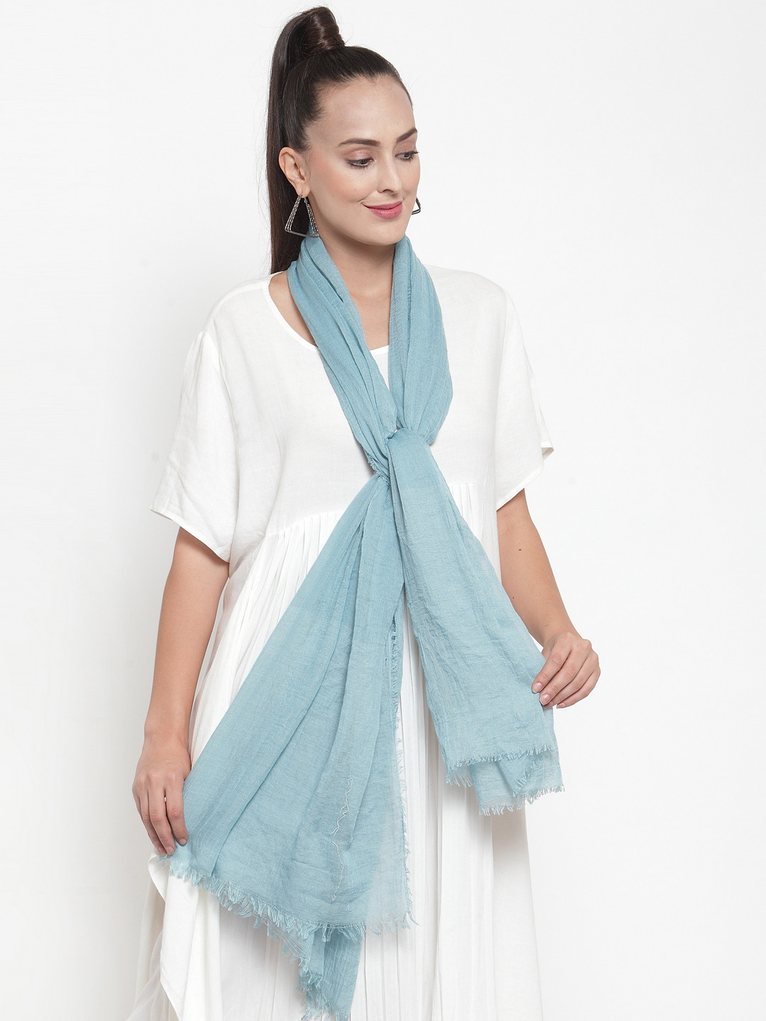 Buy J Style Women Blue Solid Stole - Stoles for Women 10826798 | Myntra
