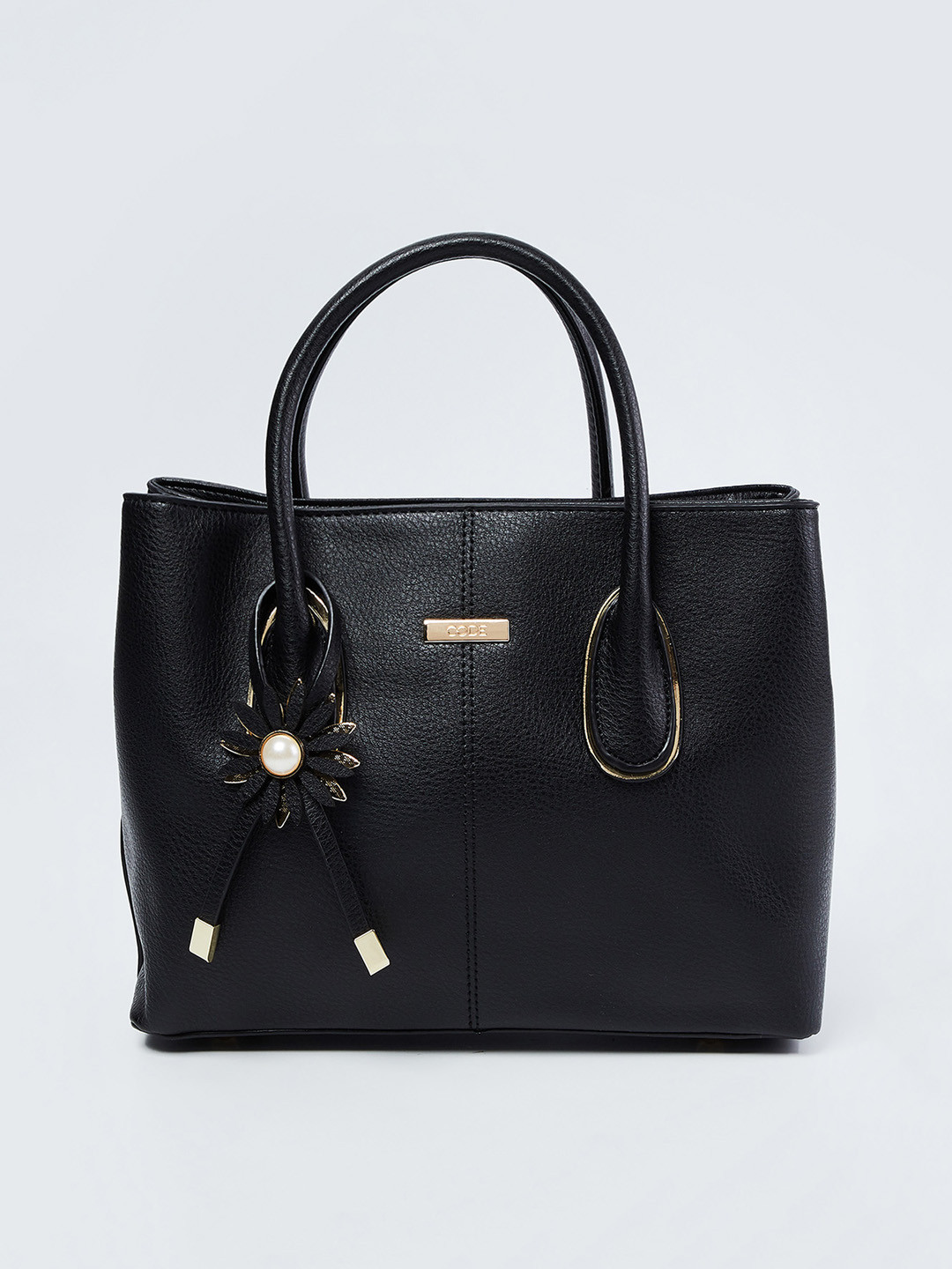 Buy CODE By Lifestyle Women Black Solid Handheld Bag - Handbags for ...