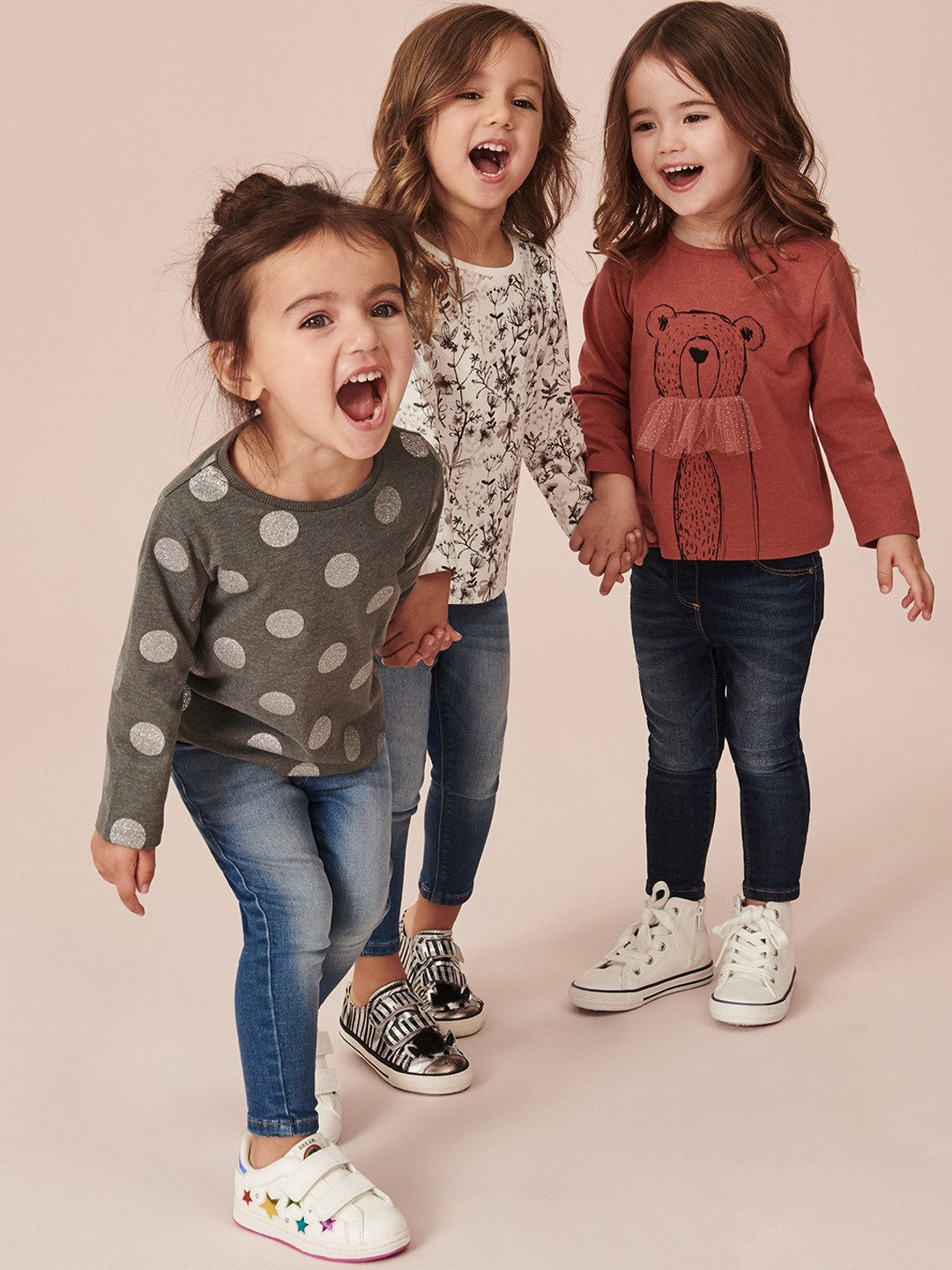 Buy Next Girls Pack Of 3 Printed Round Neck T Shirt - Tshirts for Girls ...