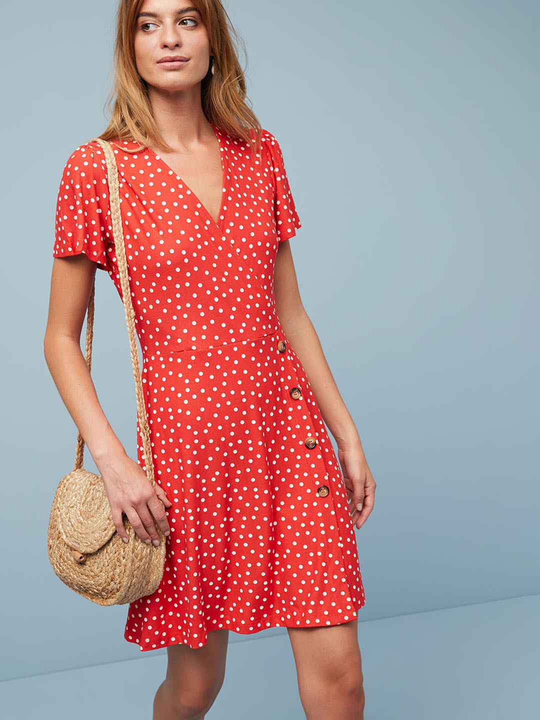 Buy Next Women Printed Red & White Wrap Dress - Dresses for Women ...