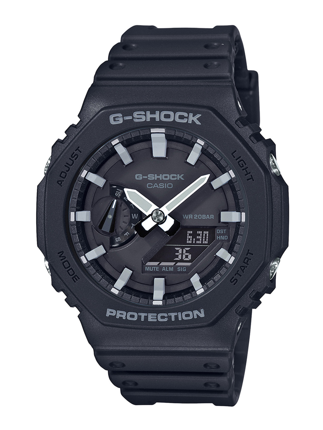 Buy CASIO Men G Shock GA 2100 1ADR Black Analog Digital Dial Black ...