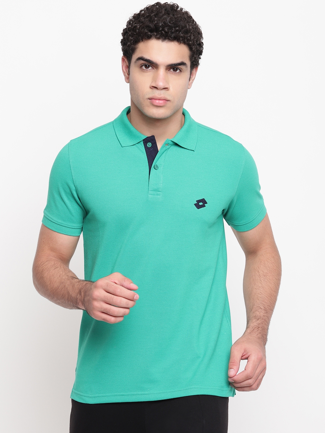 Buy Lotto Men Green Solid Polo Collar T Shirt Tshirts For Men