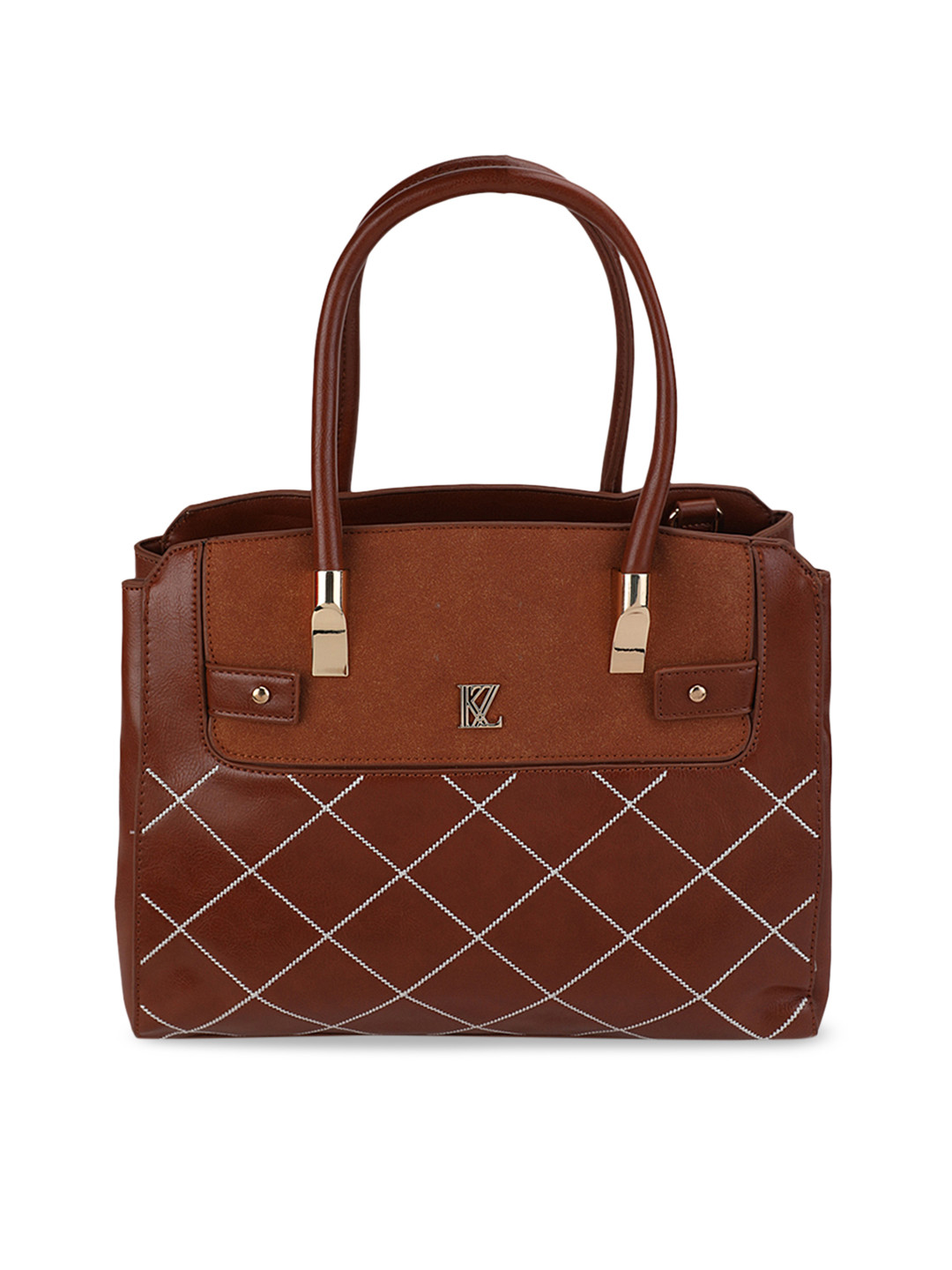 Buy Kazo Brown Self Design Handheld Bag - Handbags for Women 10868714 ...