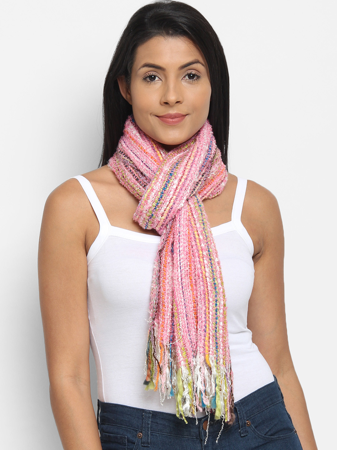 Buy Anekaant Women Pink Striped Stole - Stoles for Women 10884164 | Myntra