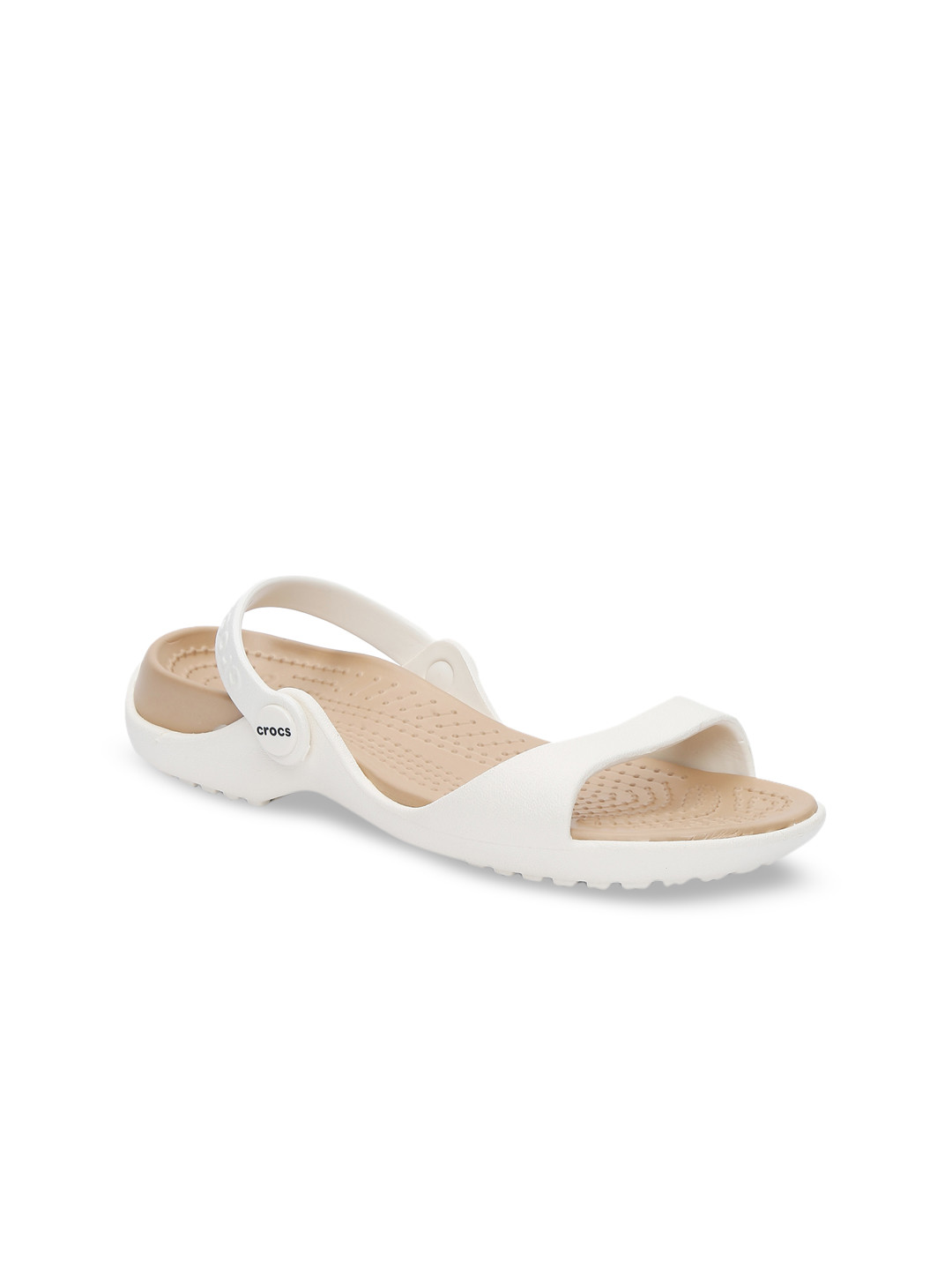 Buy Crocs Cleo Women Off White Sandals - Flats for Women 10886156 | Myntra