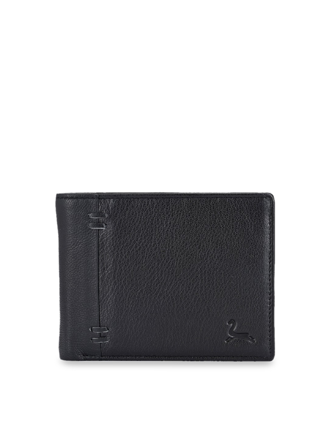 Buy Pacific Gold Men Black Solid Genuine Leather Two Fold Wallet ...