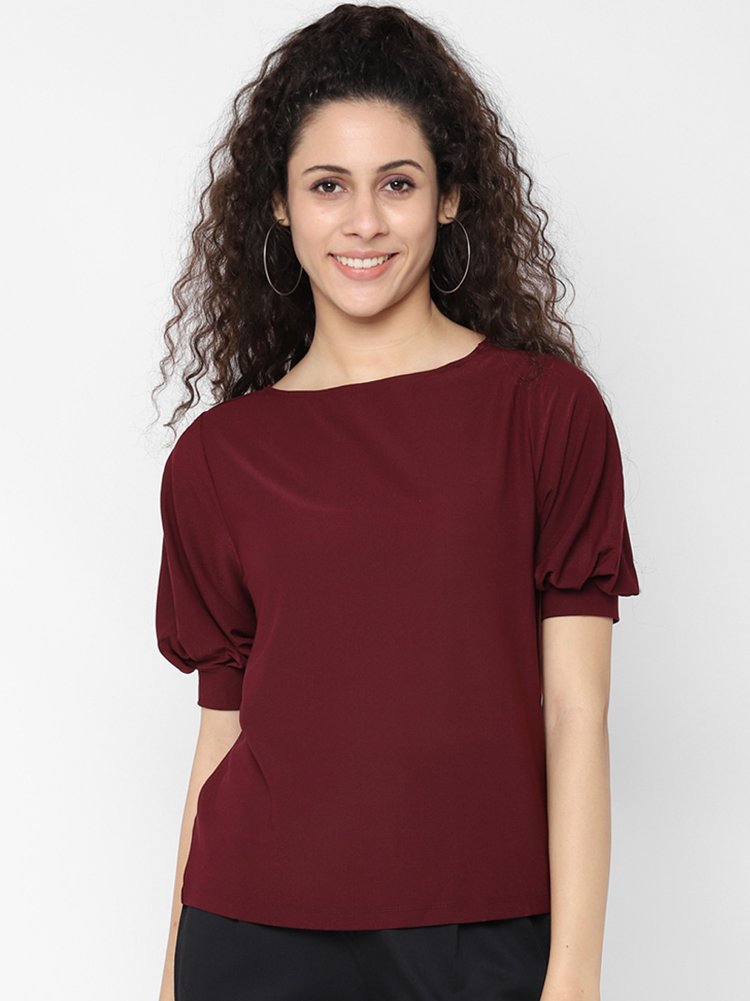 Buy People Women Maroon Solid Top - Tops for Women 10766800 | Myntra