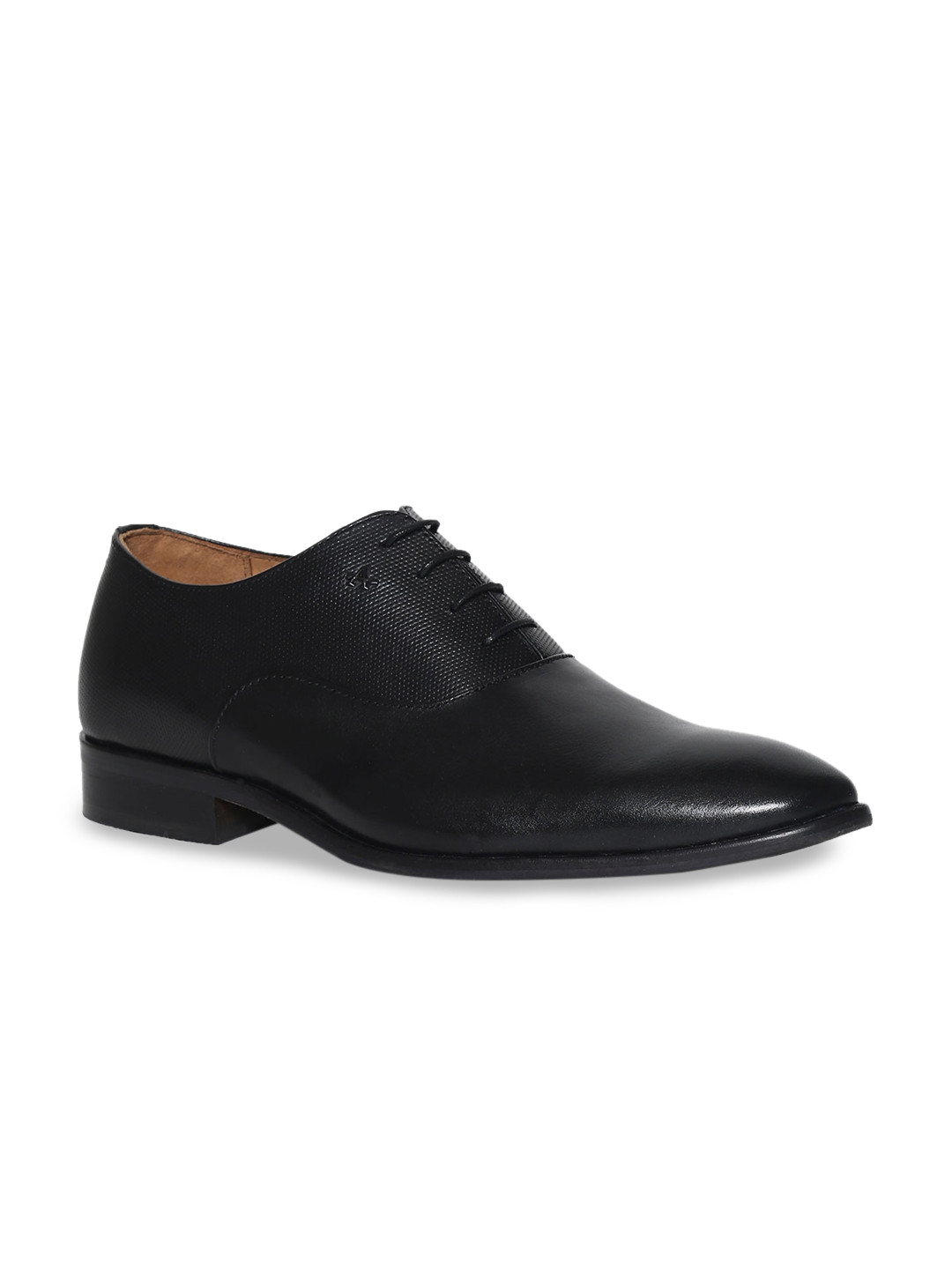 Buy Arrow Men Black Textured Leather Formal Oxfords - Formal Shoes for ...