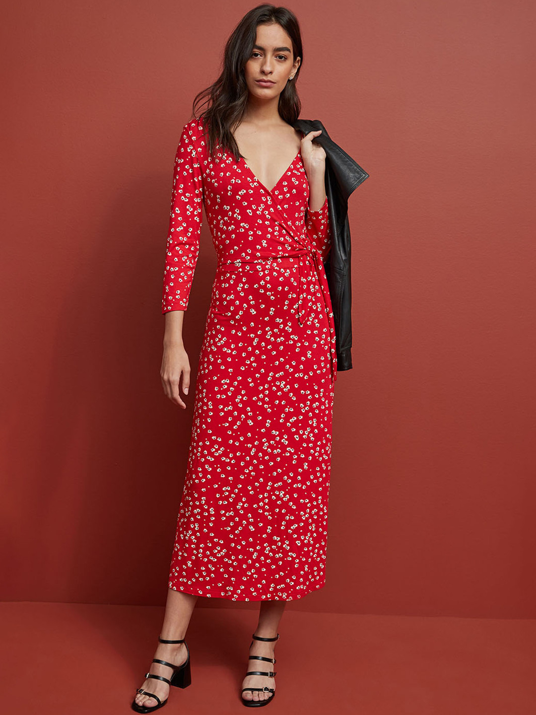 Buy Next Women Red Printed Wrap Dress - Dresses for Women 10900014 | Myntra