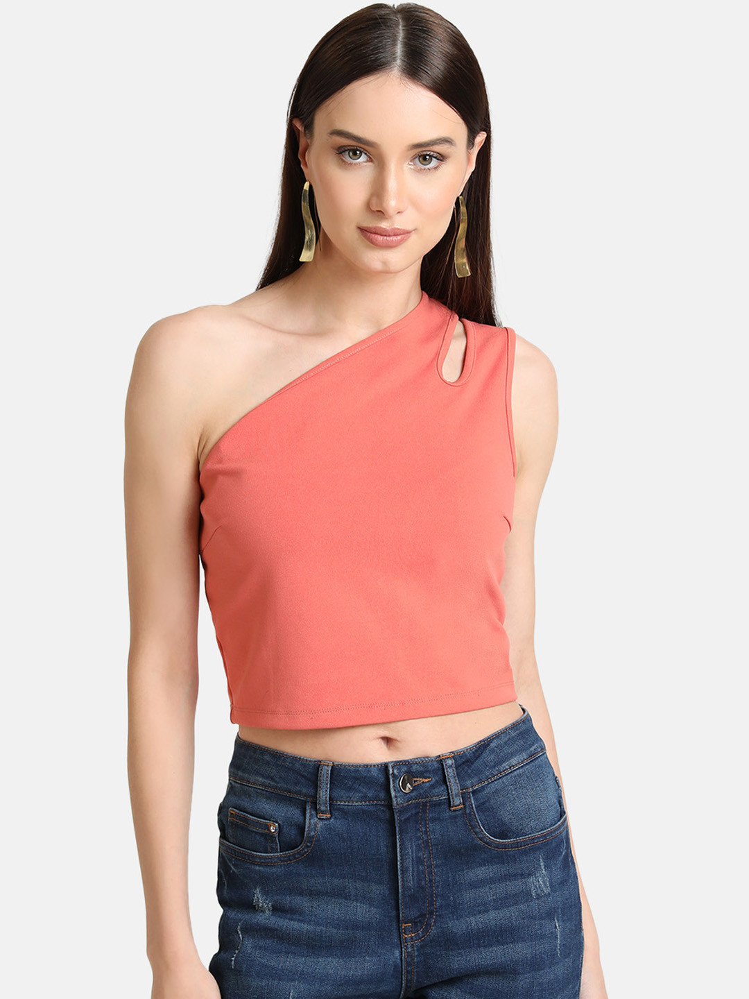Buy Kazo Women Coral Pink Solid Top - Tops for Women 10776402 | Myntra