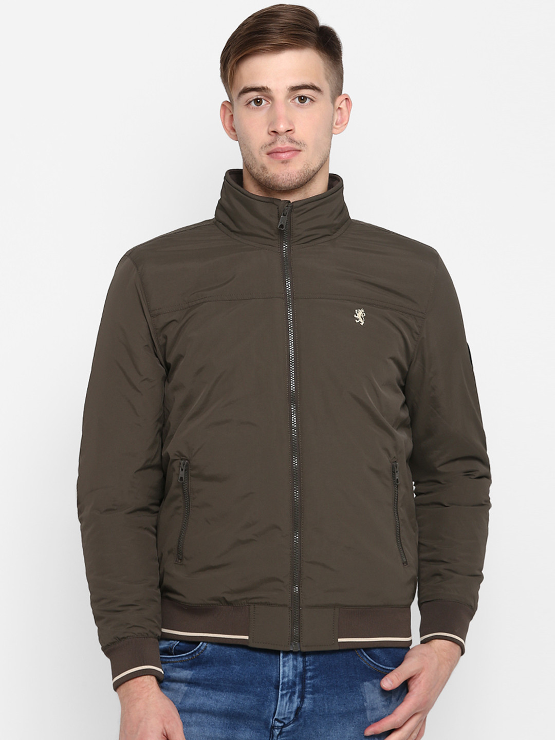 Buy Red Tape Men Olive Green Solid Padded Jacket - Jackets for Men ...