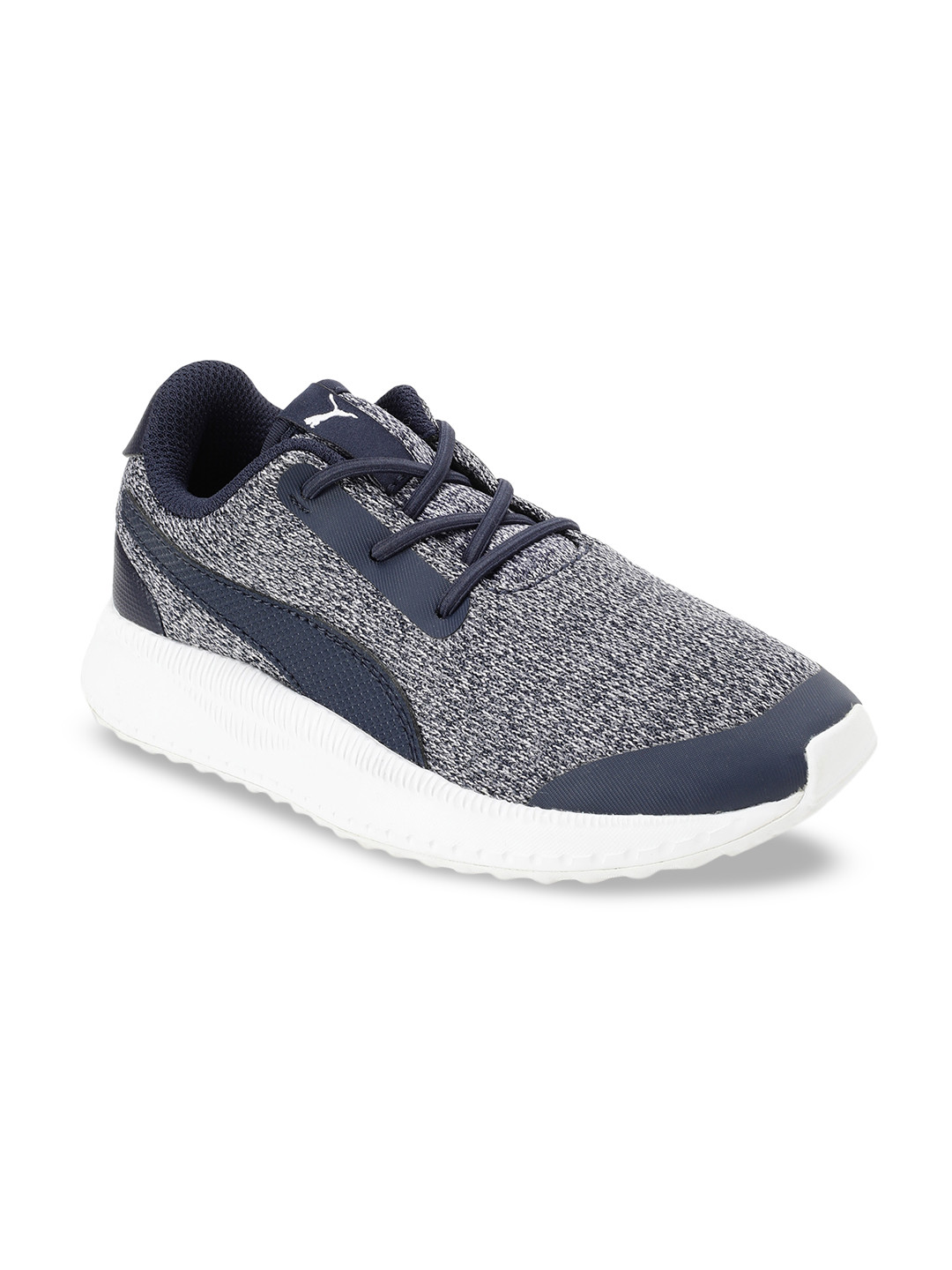 Buy Puma Kids Navy Blue & Grey Pacer Next FS Knit AC PS Sneakers ...