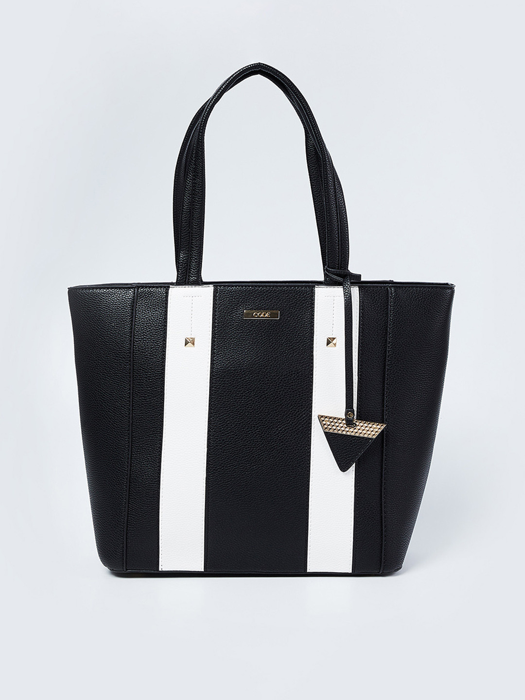 Buy CODE By Lifestyle Black & White Colourblocked Handheld Bag ...