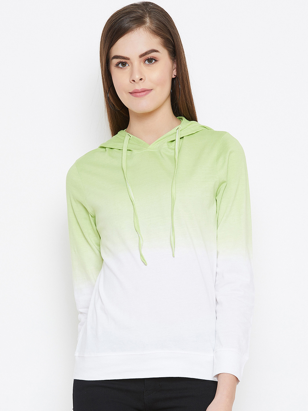 Buy GRITSTONES Women White Dyed Hood T Shirt - Tshirts for Women ...