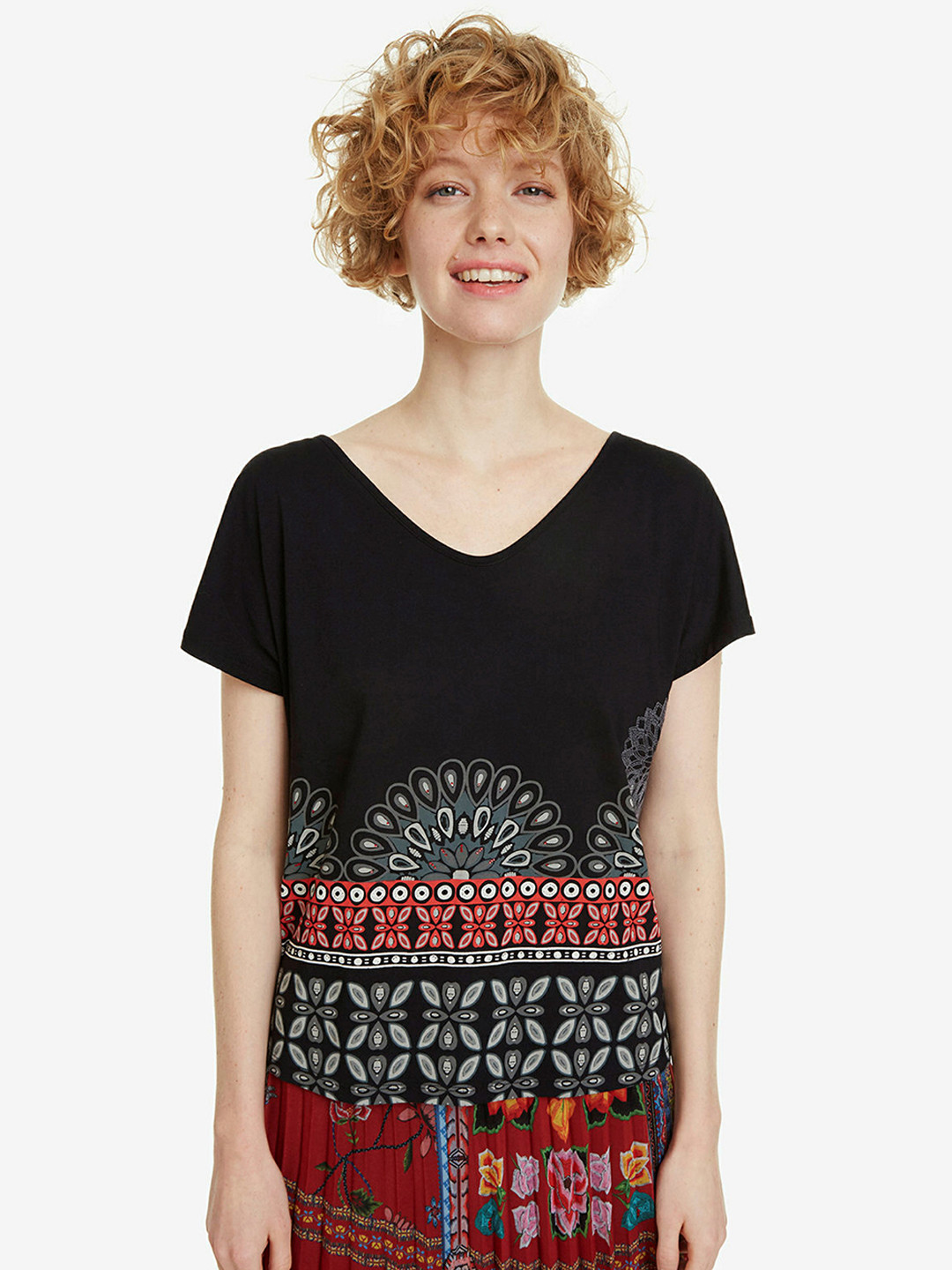 Buy Desigual Women Black Printed Top - Tops for Women 10971324 | Myntra