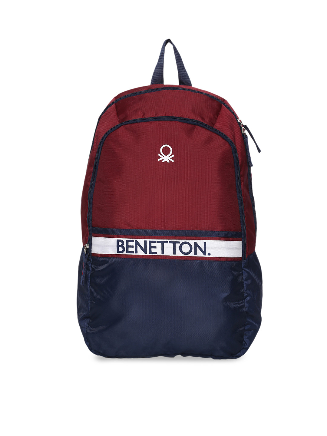 Buy United Colors Of Benetton Unisex Maroon & Blue Solid Backpack ...