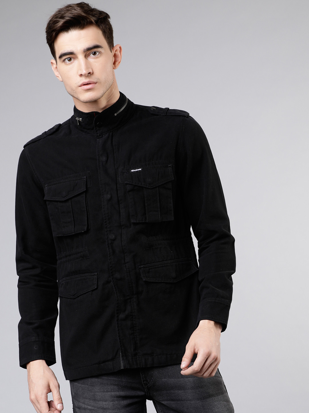 Buy Ecko Unltd Men Black Solid Denim Jacket - Jackets for Men 11002854 ...