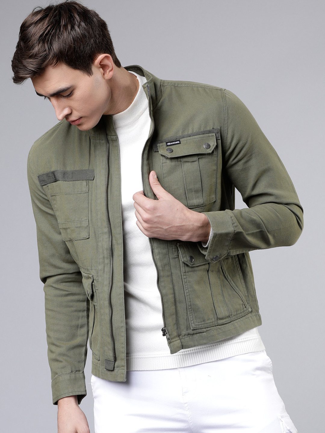 Buy Ecko Unltd Men Solid Denim Jacket - Jackets for Men 11002856 | Myntra