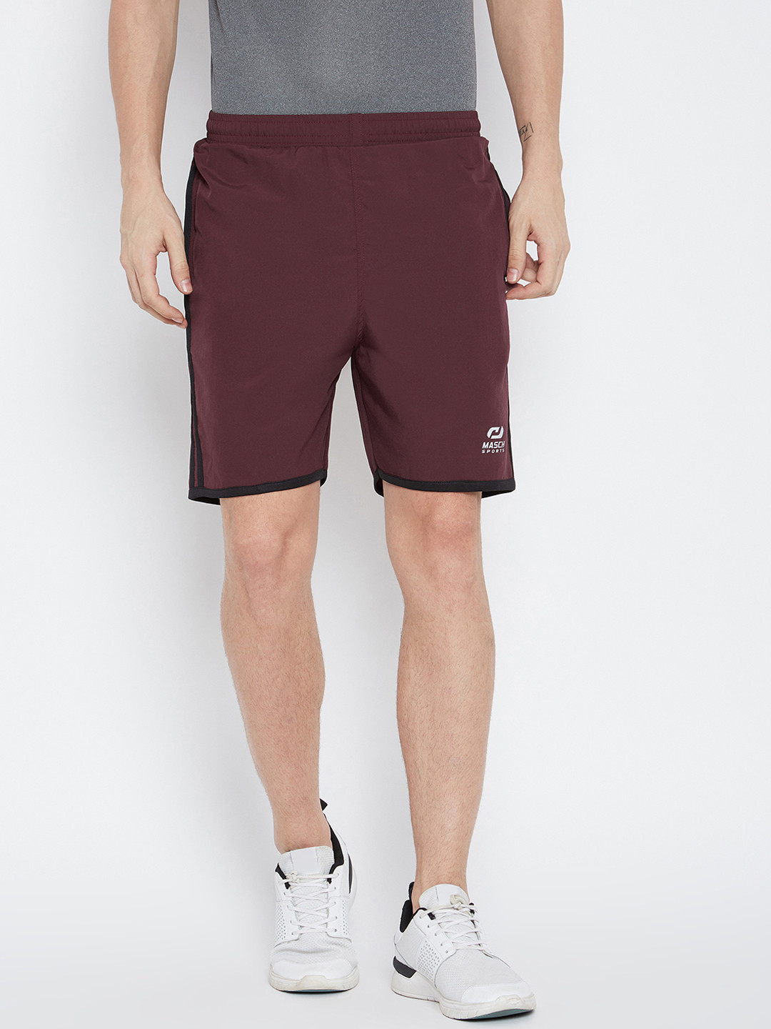 Buy Masch Sports Men Maroon Solid Regular Fit Sports Shorts - Shorts ...