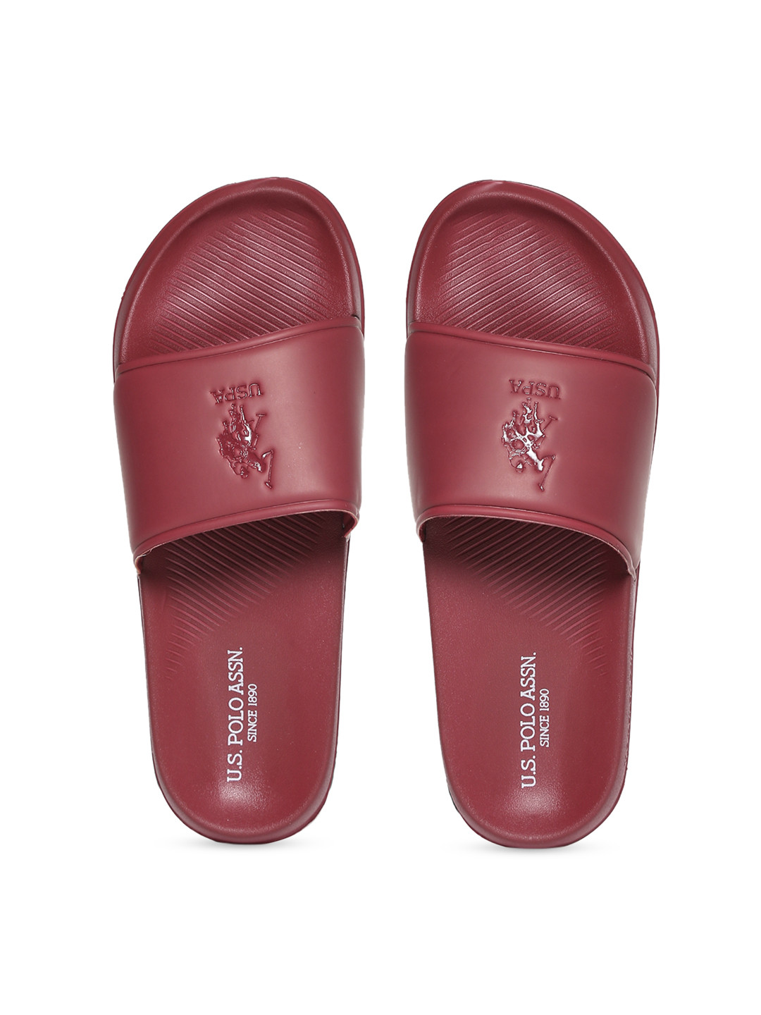 Buy U.S. Polo Assn. Men Red Solid Sliders - Flip Flops for Men 11024742 ...