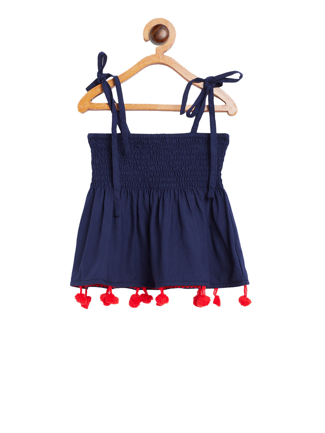 Buy KIDKLO Girls Navy Blue Solid A Line Top - Tops for Girls 11084798 ...