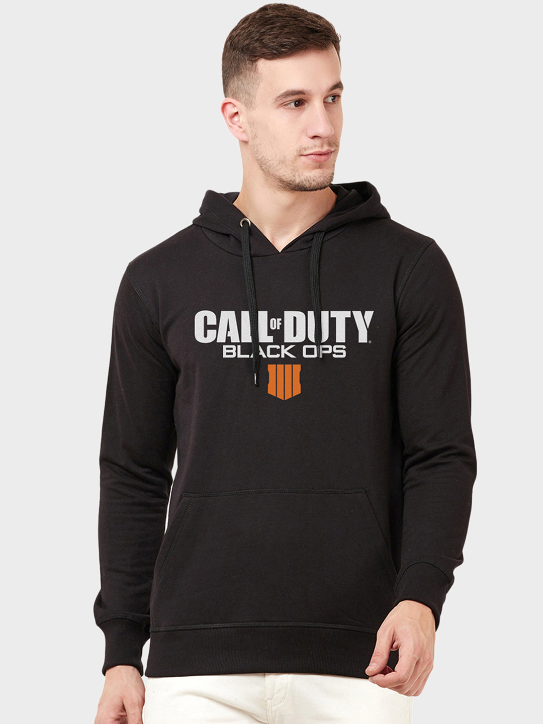 Buy Call Of Duty Men Black Print Hooded Sweatshirt - Sweatshirts for ...