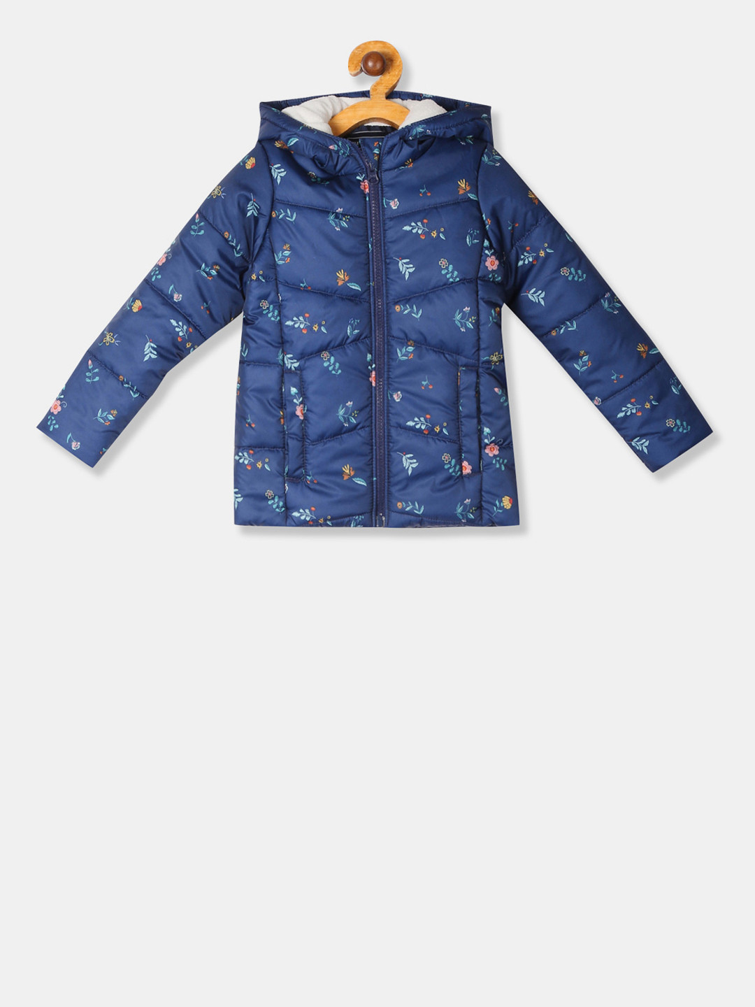 Buy Cherokee Girls Navy Blue Printed Puffer Jacket - Jackets for Girls ...