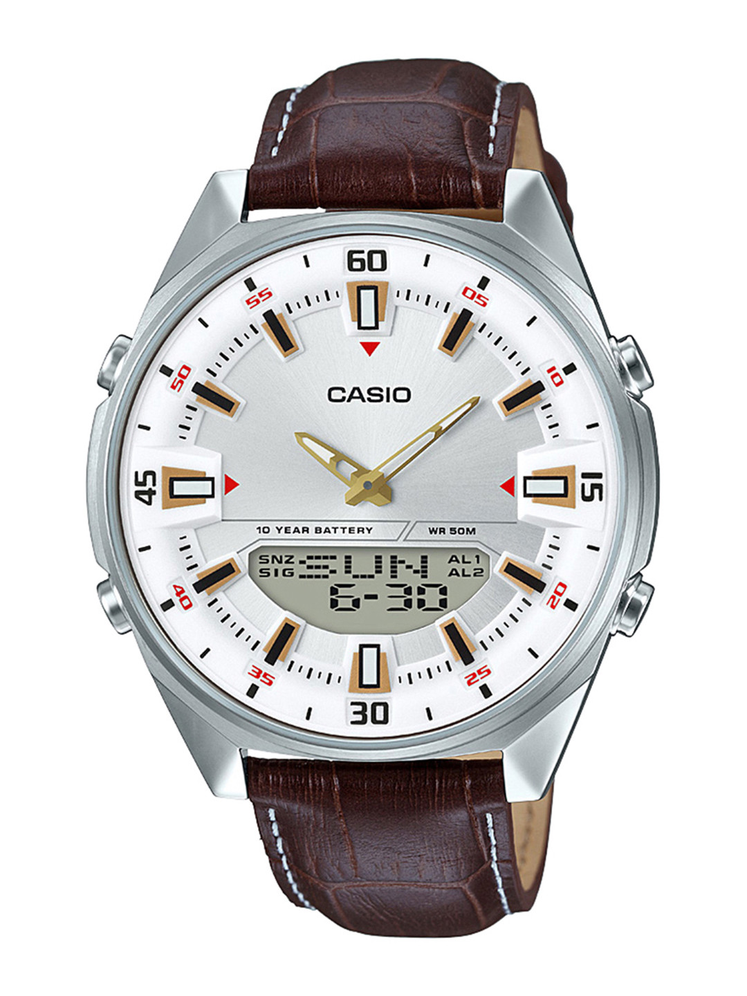 Buy CASIO Men Silver Toned Analogue And Digital Watch AD231 - Watches ...