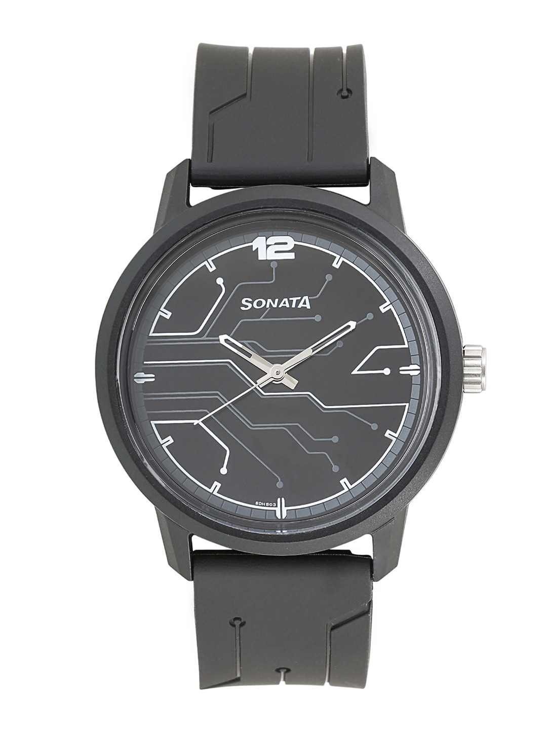 Buy Sonata Volt Men Charcoal Analogue Watch 77085PP01 - Watches for Men ...