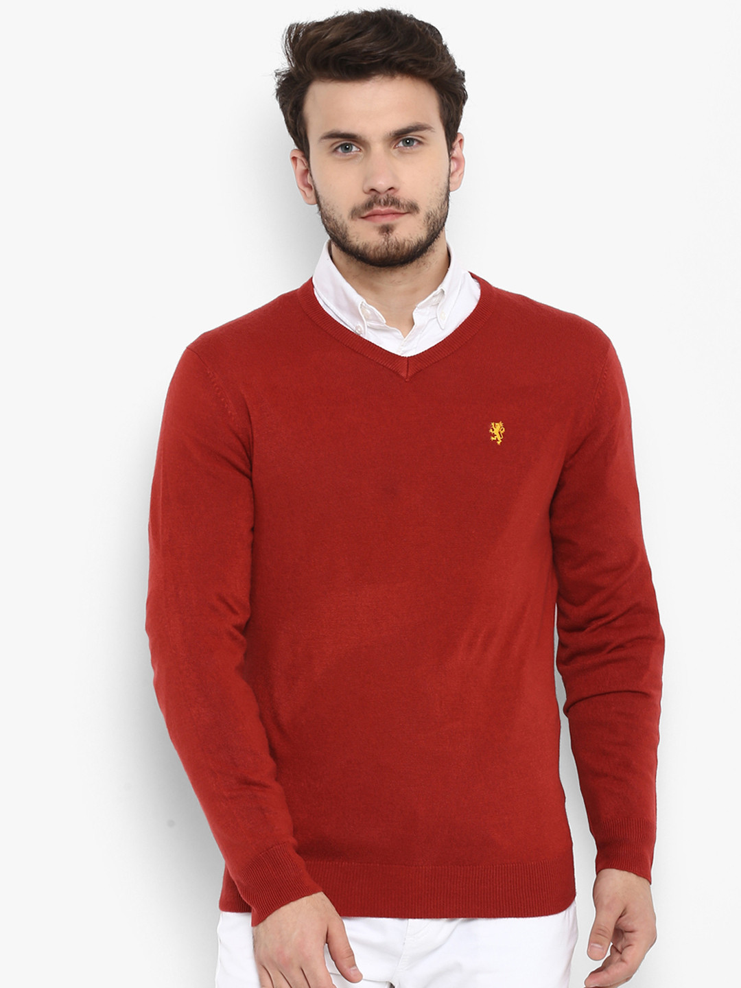 Buy Red Tape Men Red Solid Sweater - Sweaters for Men 10918502 | Myntra