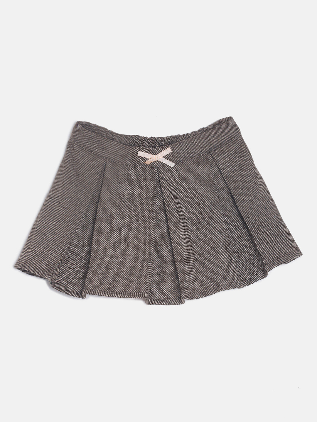 Buy MINI KLUB Girls Brown Self Design A Line Mini Skirt - Skirts for ...