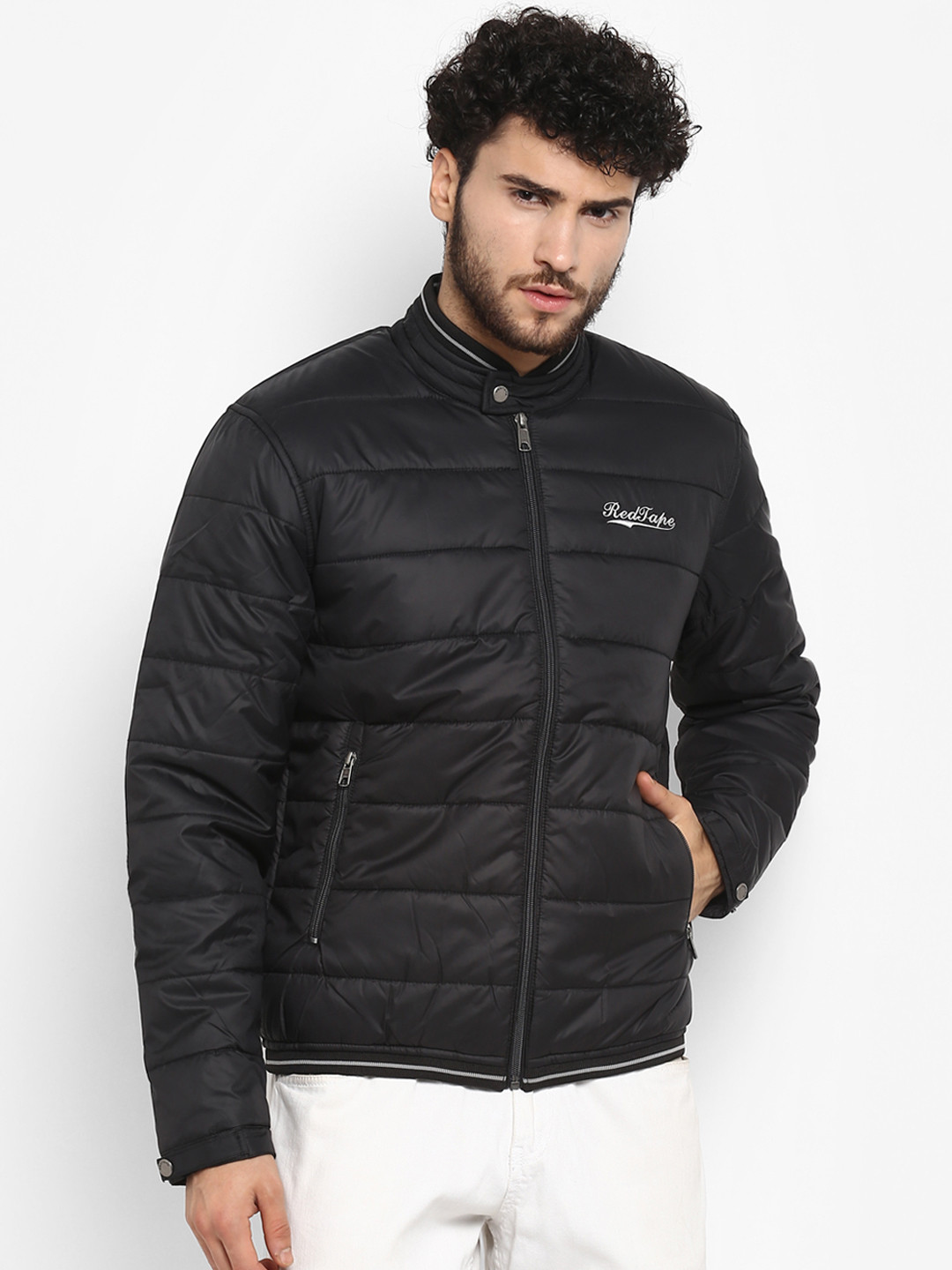 Buy Red Tape Men Black Solid Puffer Jacket - Jackets for Men 10949862 ...
