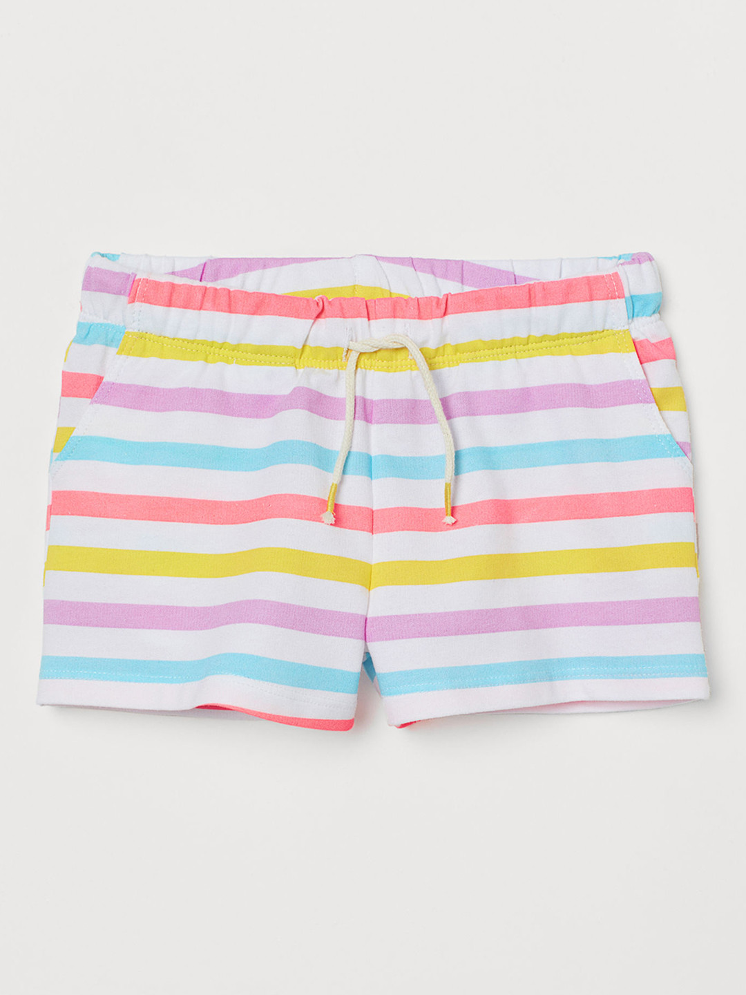 Buy H&M Girls Multicoloured Striped Cotton Jersey Shorts - Shorts for ...