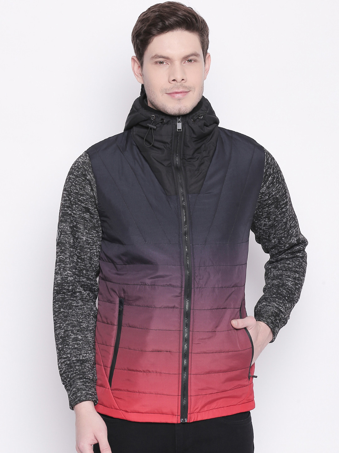 Buy Urban Ranger By Pantaloons Men Navy Blue Colourblocked Padded ...