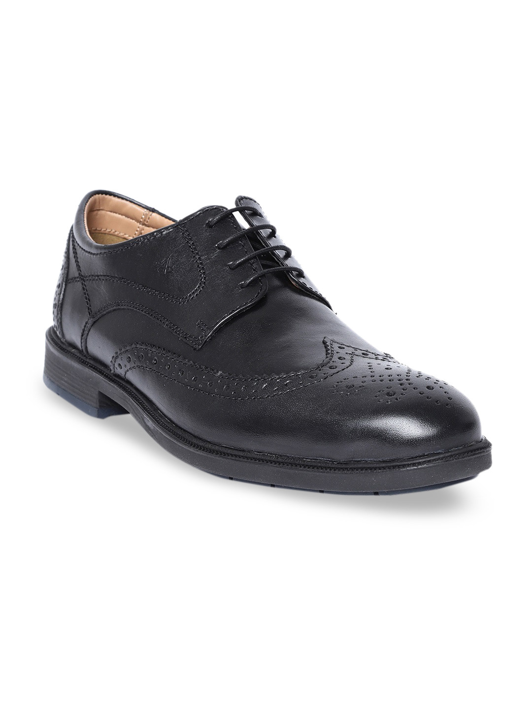 Buy Arrow Men Black Solid Leather Formal Brogues - Formal Shoes for Men ...
