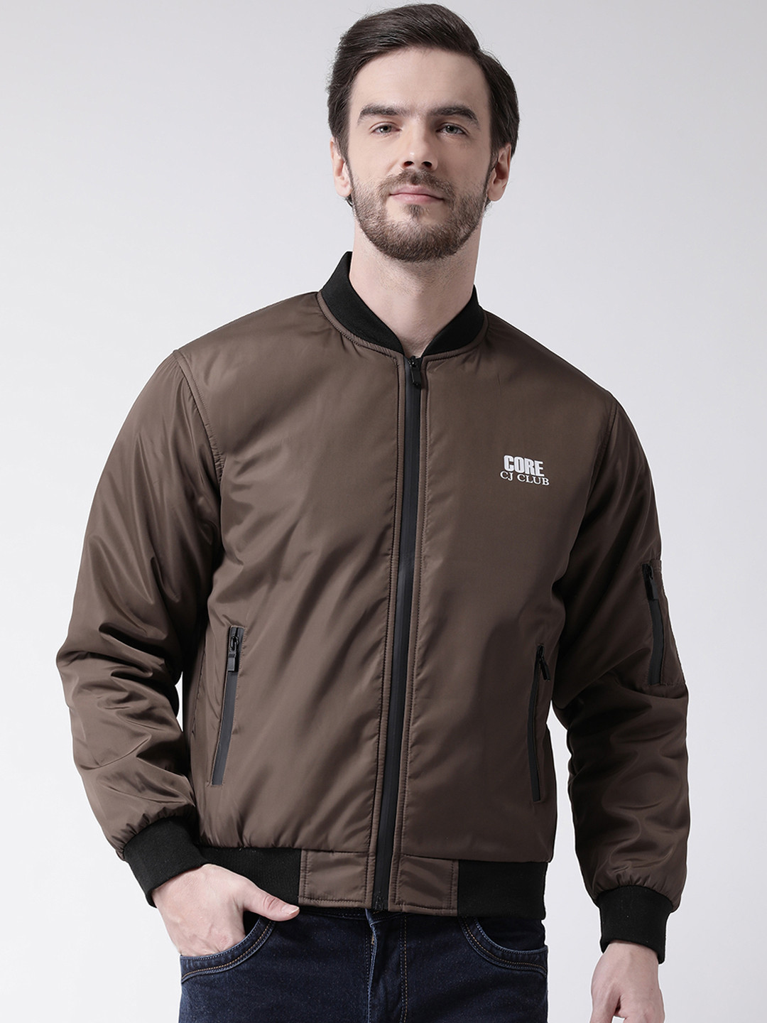 Buy COBB Men Brown Solid Padded Jacket - Jackets for Men 11160454 | Myntra