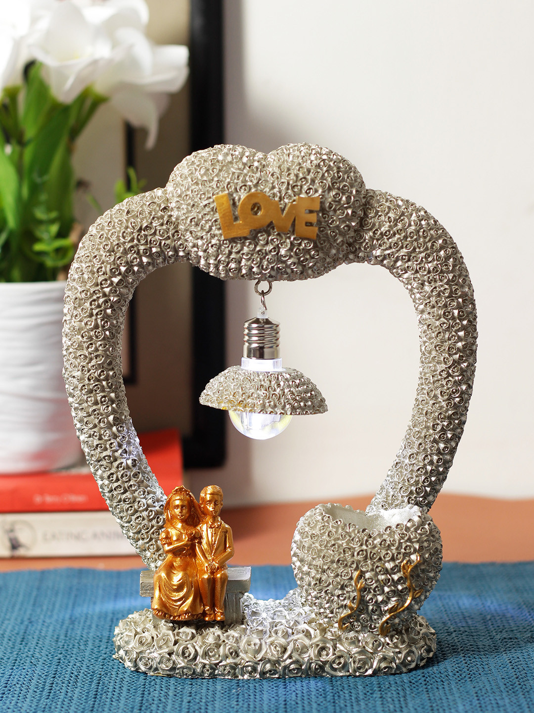 Buy Aesthetic Home Solutions Couple Heart Showpiece - Showpieces for ...