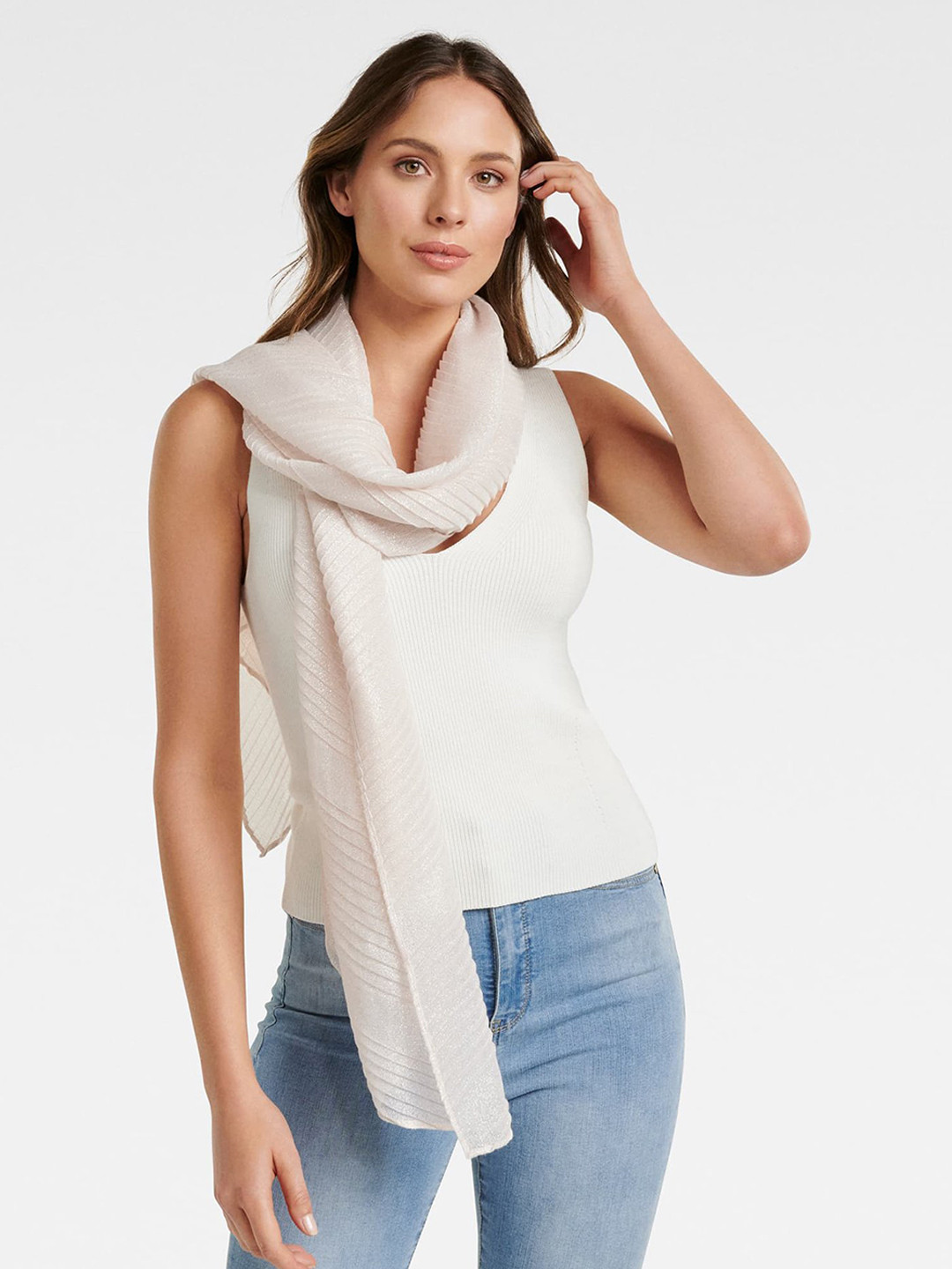 Buy Forever New Women Beige Solid Scarf - Scarves for Women 11172878 ...