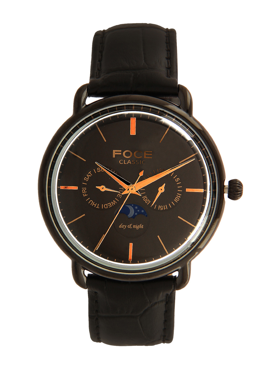 Buy FOCE Men Black & Brown Analogue Watch FCMW12BBL - Watches for Men ...