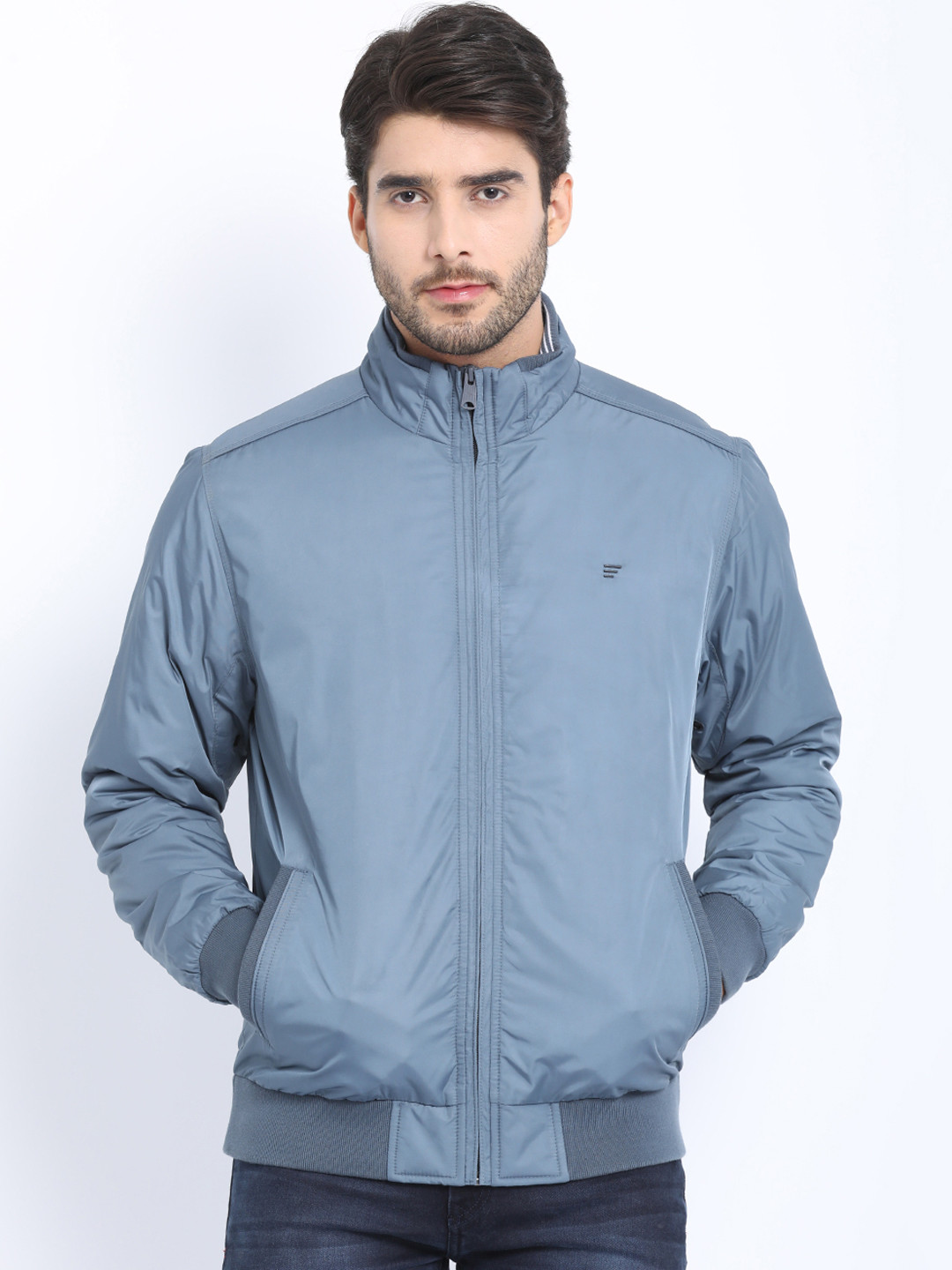 Buy T Base Men Blue Solid Lightweight Padded Jacket - Jackets for Men ...