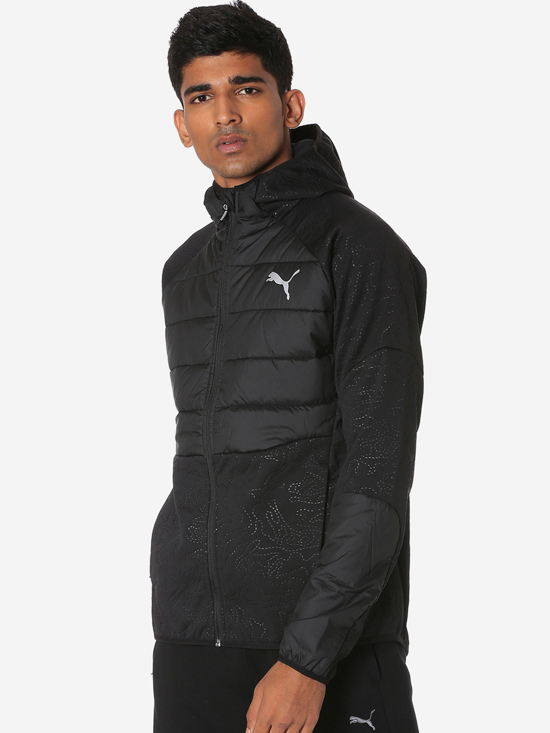 Buy Puma Men Black Self Design Hybrid Style Track Jacket - Jackets for ...