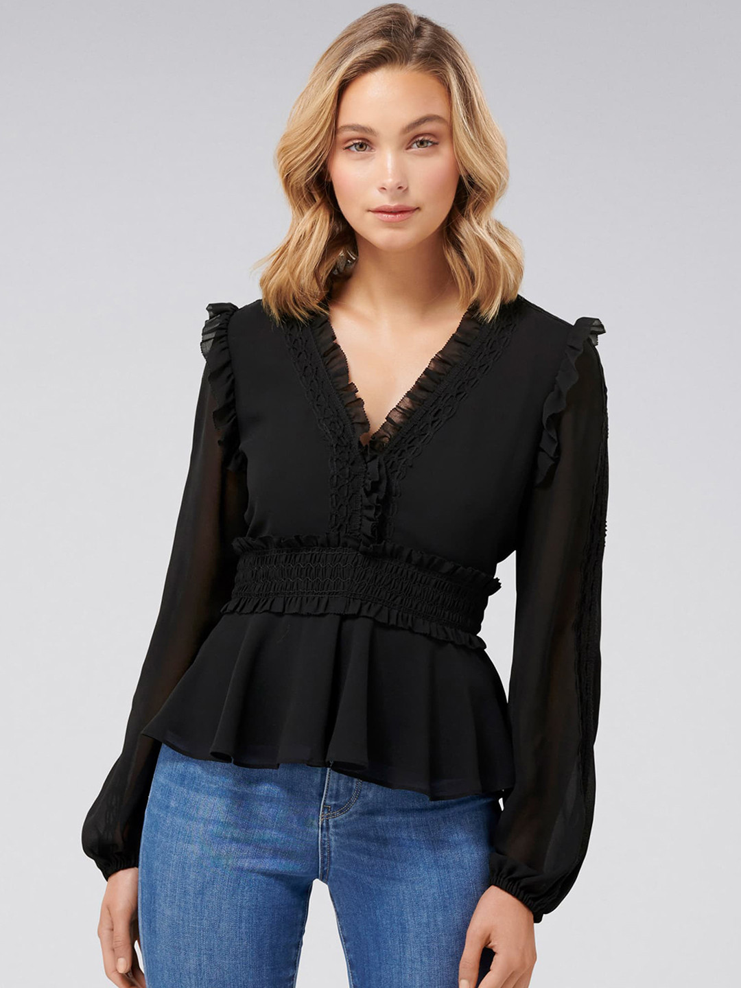 Buy Forever New Women Black Solid Top - Tops for Women 11232162 | Myntra