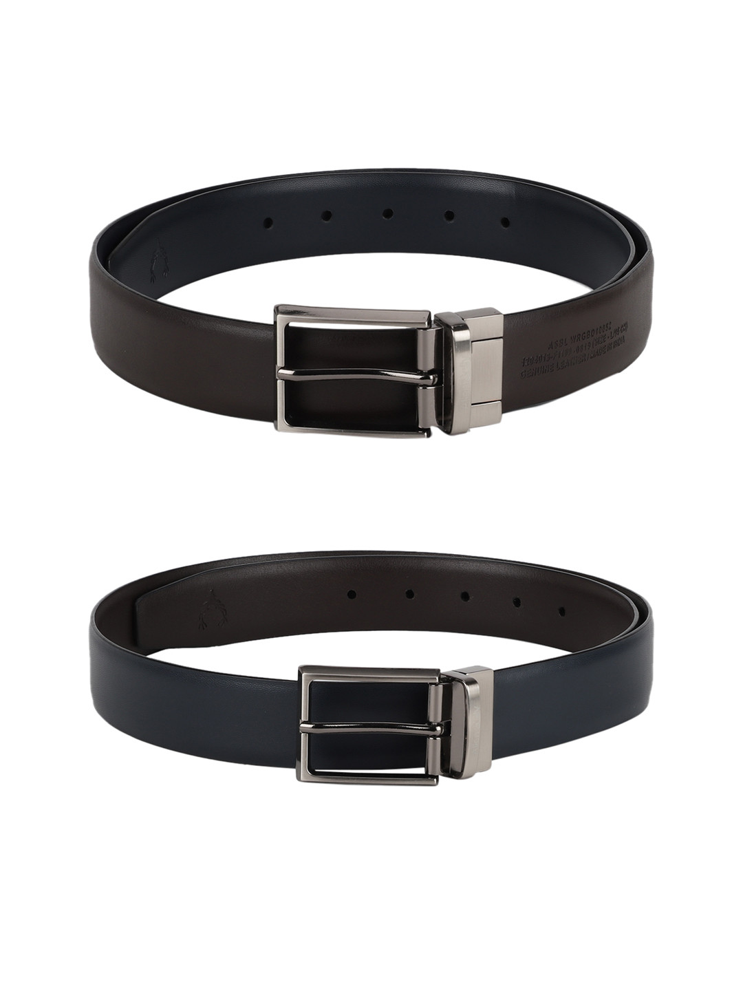 Buy Allen Solly Men Set Of 2 Brown & Black Solid Belts - Belts for Men ...