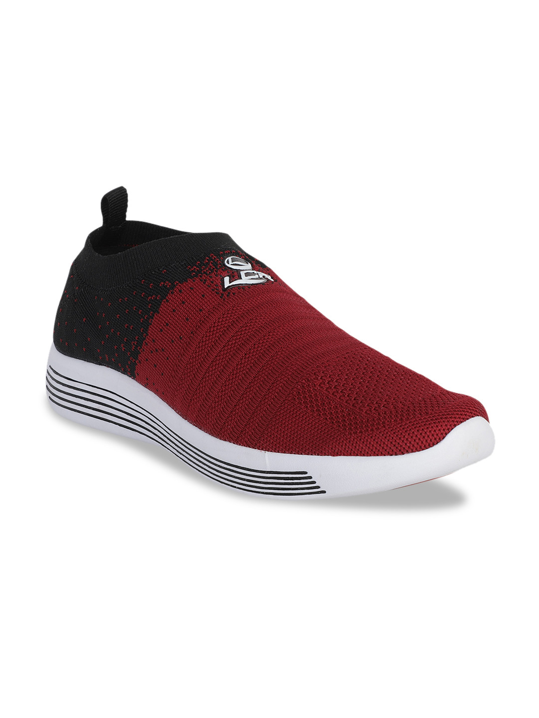 Buy Lancer Men Maroon & Black Colourblocked Slip On Sneakers - Casual ...