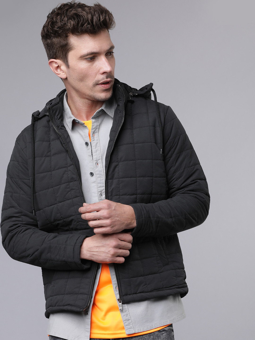 Buy HIGHLANDER Men Black Solid Padded Jacket - Jackets for Men 11117222 ...